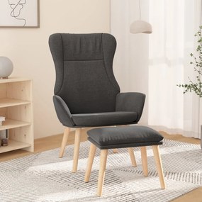 Relaxační křeslo s podnožkou tmavě šedé textil 3097883