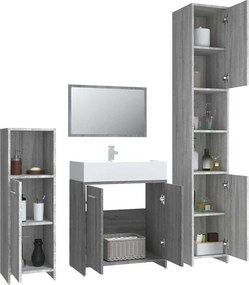 4dílný set koupelnového nábytku šedý sonoma kompozitní dřevo 3154404