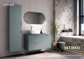 Cersanit Tirso, závěsná umyvadlová skříňka 794x447x572 mm + keramické umyvadlo, zelená matná, S801-540