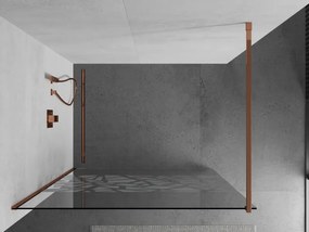 Mexen Kioto sprchová zástěna 80x200 cm 8 mm, růžové zlato, bílý vzor, 800-080-101-60-85