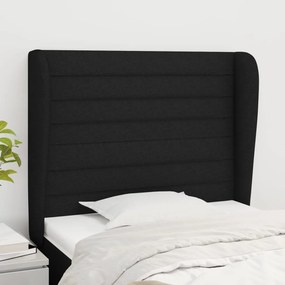 Čelo postele typu ušák černé 103x23x118/128 cm textil 3118088