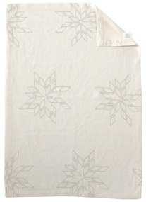 TULULUM Lněná utěrka krémově bílá s autorským potiskem STARS, 44 x 66 cm