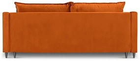 Třímístná rozkládací pohovka rutile 215 cm samet oranžová MUZZA