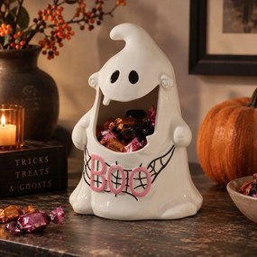 HALLOWEEN Dóza duch 28 cm - bílá