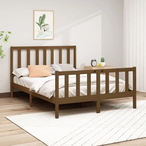 Rám postele medově hnědý masivní dřevo 150 x 200 cm King Size,  3106711