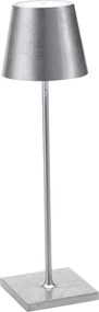 Stolní lampa Poldina 38 cm stříbrná