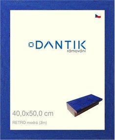 DANTIK rámeček 40x50 | RETRO modrá (Sklo Čiré)