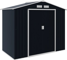 Zahradní domek Outsunny 2,42 m², zahradní domek s pultovou střechou, posuvné dveře, základna, 213 x 130 x 185 cm, zahradní kůlna z pozinkované oceli,