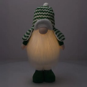 Vánoční dekorace skřítek bílá / zelená 87 cm