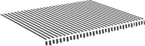 Náhradní plachta na markýzu antracitová a bílá 450 x 350 cm polyesterová 311990