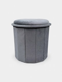 Sinsay - Sametový puf-stolek s úložným prostorem - šedá