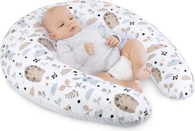 Bellatex Kojicí polštář s povlakem na zip Modrá,Hnědá 180 cm, po obvodu