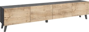 XXXLutz NÍZKÁ KOMODA, antracitová, barvy dubu košíčkatého, 190/40/32 cm P & B - TV stolky & komody pod TV - 002778008104