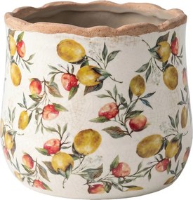 Keramický obal na květináč s citróny Lemon Grove L - Ø 18*16 cm