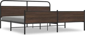 Kovový rám postele bez matrace hnědý dub 180 x 200 cm 3318710