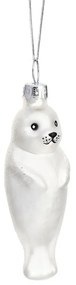 Skleněná ručně vyrobená vánoční ozdoba 9 cm Baby Seal – Sass & Belle