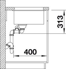 Granitový dřez Blanco SUBLINE 340/160 U aluminium s excentrem dřez vlevo 513789