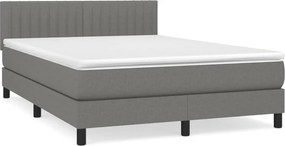 Box spring postel s matrací tmavě šedý 140 x 190 cm textil 3140210
