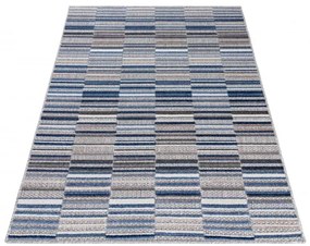 Moderní kusový koberec AVENTURA ED24A Proužky šedý / modrý Rozměr: 80x150 cm