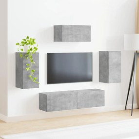 Sestava TV skříněk 5 ks Betonově šedá Kompozitní dřevo 3409072