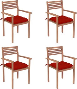 vidaXL Zahradní židle 4 ks podušky masivní teak [3062304] Barva: taupe