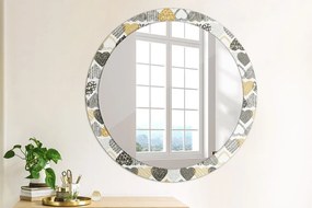 Kulaté dekorativní zrcadlo na zeď Srdce doodle fi 90 cm
