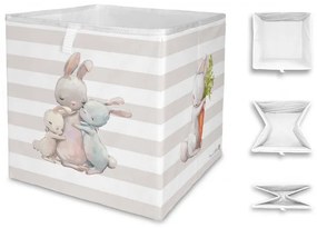 Úložná krabice hugging bunnies, 32x32 cm