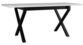 Rozkládací stůl Elarno 80 x 140/180 I, Barva dřeva: bílá-L, Barvy nožiček: černý kov