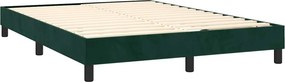 Box spring postel s matrací tmavě zelená 140x200 cm samet 3127556