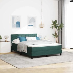 Postel s boxspringem s čelo Tmavě zelená 160 x 200 cm samet 3339251
