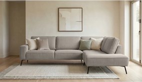 Šedobéžová žinylková rohová pohovka (pravý roh/do L) Amsterdam – Scandic