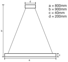 LED Stmívatelný lustr na lanku LED/55W/230V 3000-6500K + dálkové ovládání
