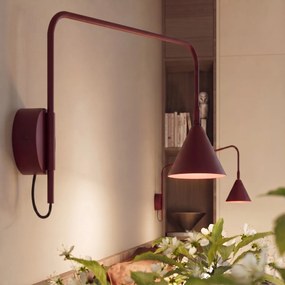 Sollux Lighting Nástěnné svítidlo NOX 1 bordó s vypínačem