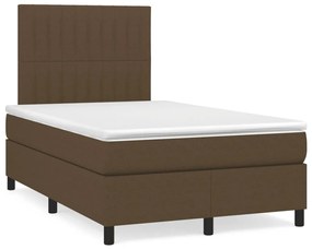 Box spring postel s matrací tmavě hnědá 120x190 cm textil
