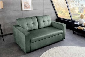 Designová rozkládací pohovka Zaragoza 142 cm zelený samet