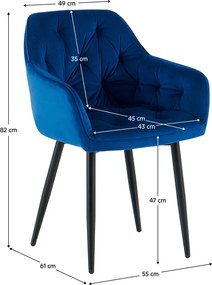 Designové křeslo, modrá Velvet látka, FEDRIS 2 NEW