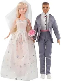 TEDDIES Panenka nevěsta a ženich s rodinou / 30 cm / Plast / Sada 4 fi