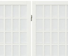 Skládací 5dílný paraván v japonském stylu 200 x 170 cm bílý,  352089