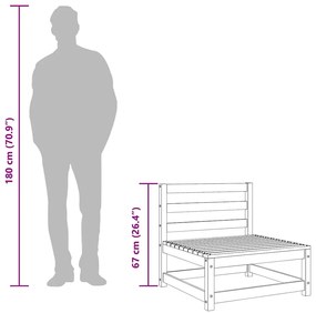 vidaXL Marketos 3dílná zahradní sedací souprava černá masivní borovice