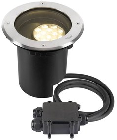 LA 1009168 DASAR® L svítidlo do země, asymetrické, 3000K, 70°/40°, IP65/IP67, kulaté, nerezová ocel / černá - BIG WHITE (SLV)