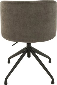 Šedá sametová jídelní točící židle Chair Turn Grey - 56*48*77cm