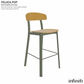 Kuchyňská židle Feluca Pop Barva kovové konstrukce: Reed green 6013F, Barva sedáku a opěradla z recyklovaného plastu: Ochre yellow IS529