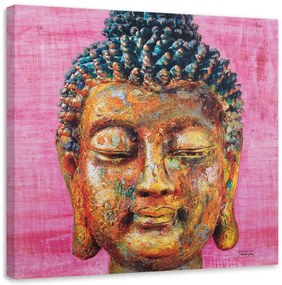 Obraz na plátně Buddha na pozadí Růžové zenové lázně - 50x50 cm