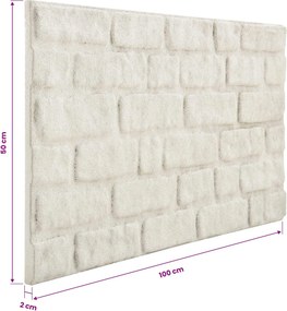 Nástěnné panely 10 ks 100 x 50 cm Bílá EPS pěna 332927
