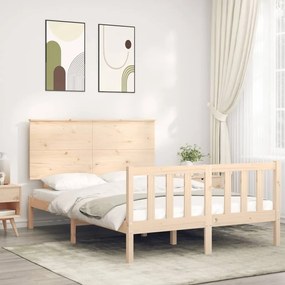 Rám postele s čelem 120 x 200 cm masivní dřevo,  3193396 HangarStore.cz