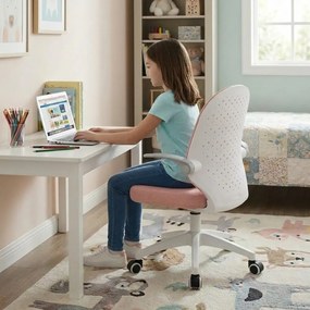 Dětská otočná židle Neoseat JUNI 012 — látka, růžová
