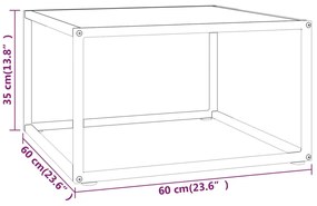 Konferenční stolek černý s bílým mramorovým sklem 60x60x35 cm - Default Title