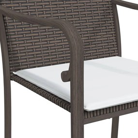 Zahradní židle s poduškami 2 ks hnědé 56 x 59 x 84 cm polyratan,  364093