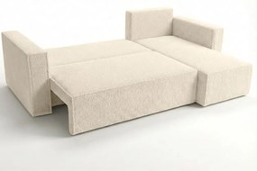 Rozkládací oboustranná sedací souprava do L SMART BOUCLE 232x143 cm, krémová