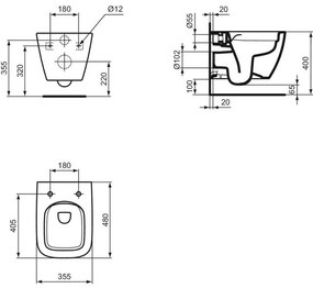 Ideal Standard i.Life S WC závěsné Rimless, bílá T459201